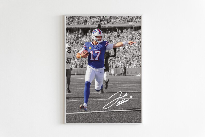 Josh Allen Poster, Art Print, NFL Poster, Bedroom Decor, Wall Art, Home ...