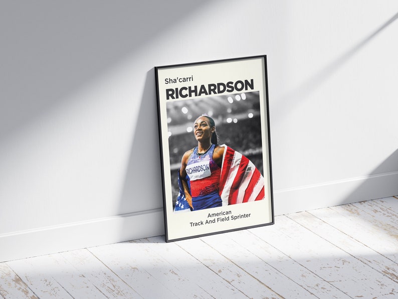 Sha'carri Richardson, USA Track & Field Poster, Sports Wall Art ...