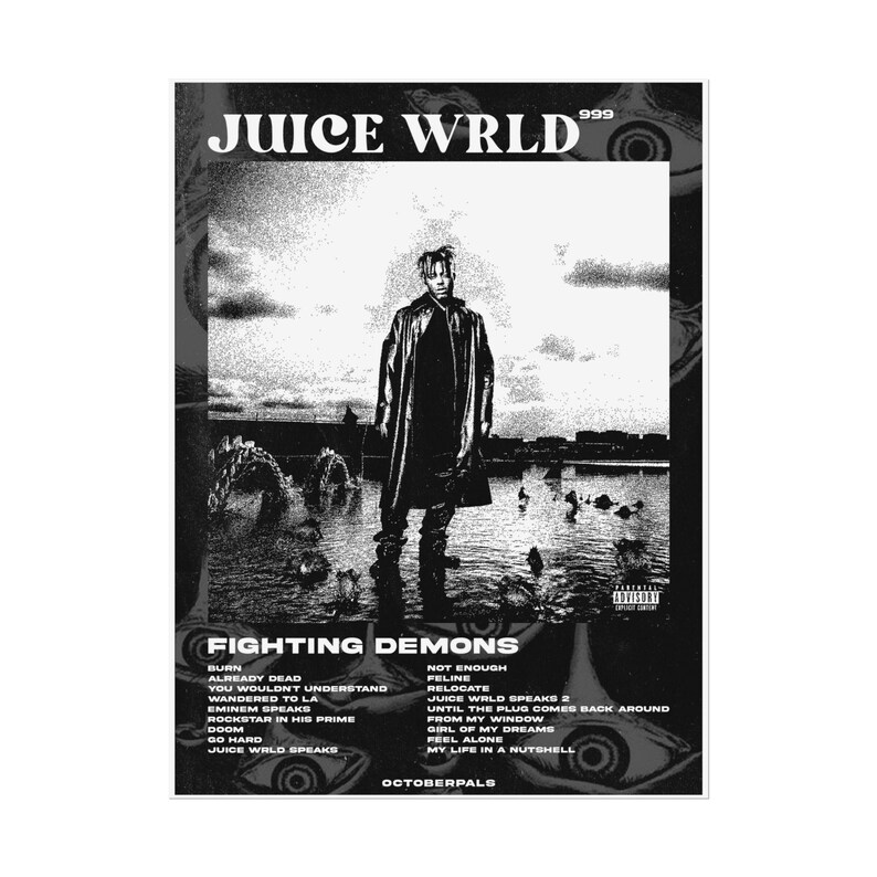 Juice WRLD Fighting Demons Album Cover Poster High-quality Print Rolled ...