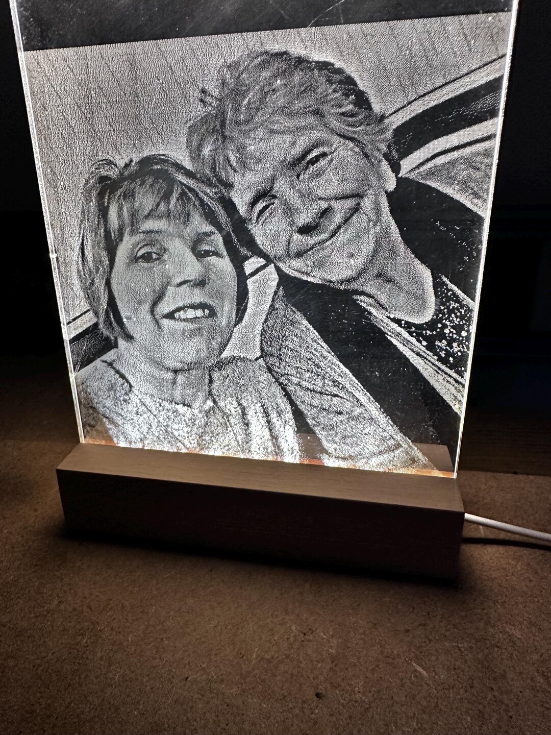 Custom Photo Engraved LED Night Light – Personalized Acrylic Lamp ...
