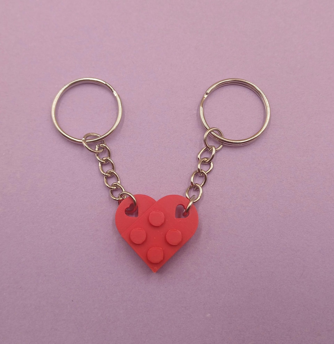 3D Printed Lego Heart Keyrings. - Etsy
