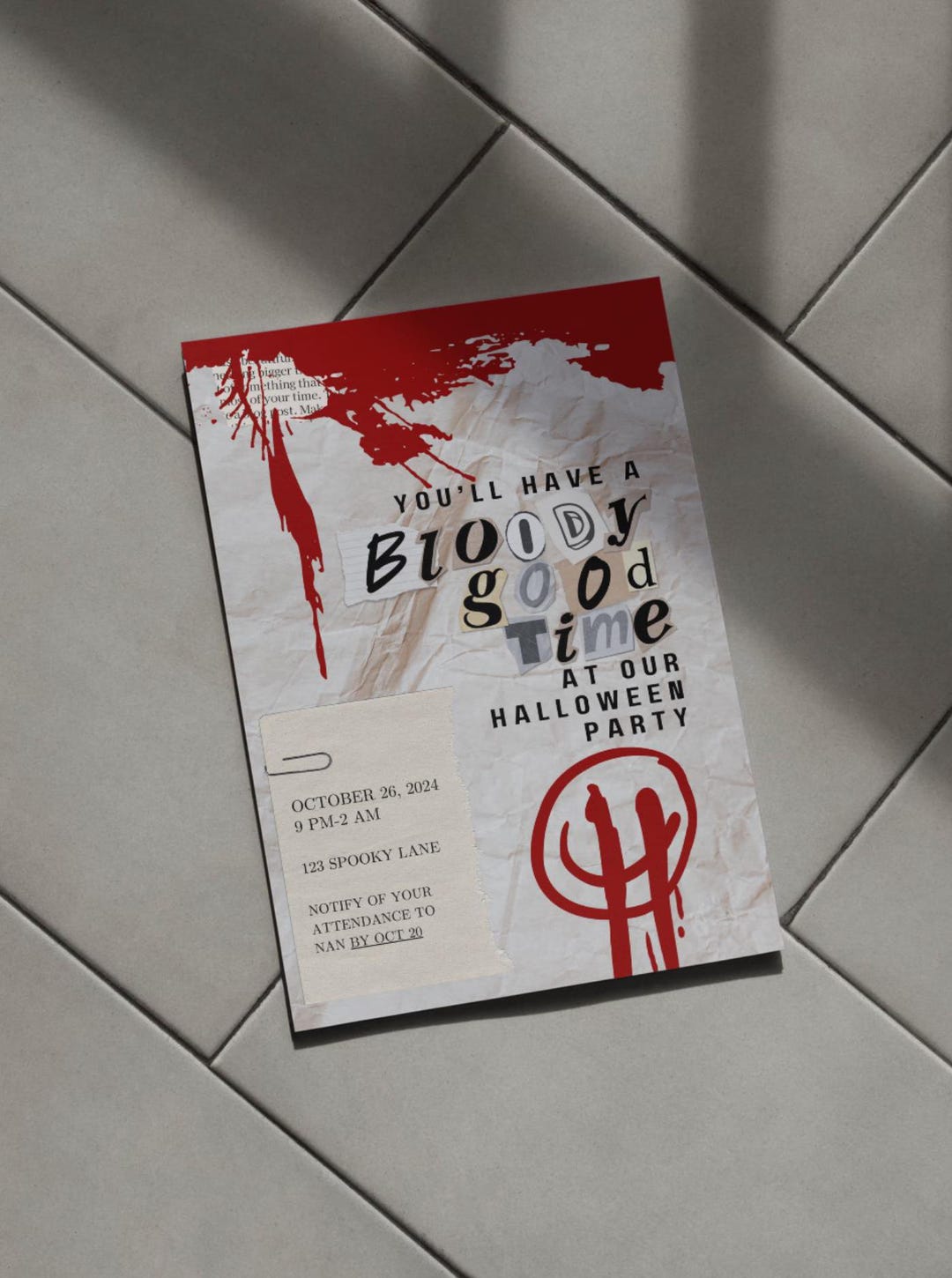 Slasher Halloween Party Invite Template for Adults, Editable Instant ...