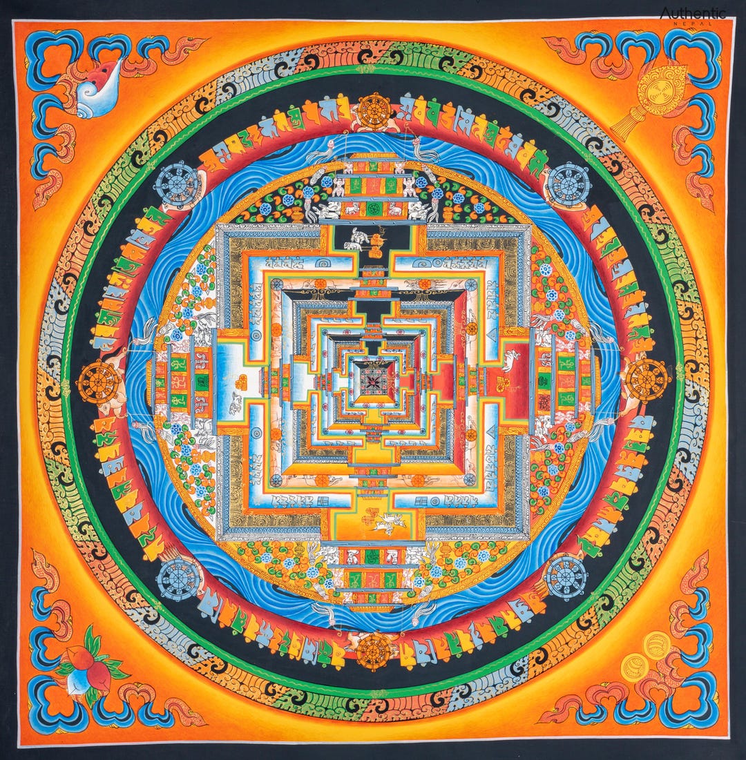 Kalachakra Mandala | Wheel of Time Mandala Thanka 100*100 CM - Etsy