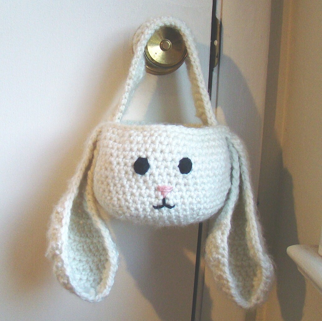 Rabbit Easter Basket Crochet Pattern Bunny With A Hat PDF INSTANT ...