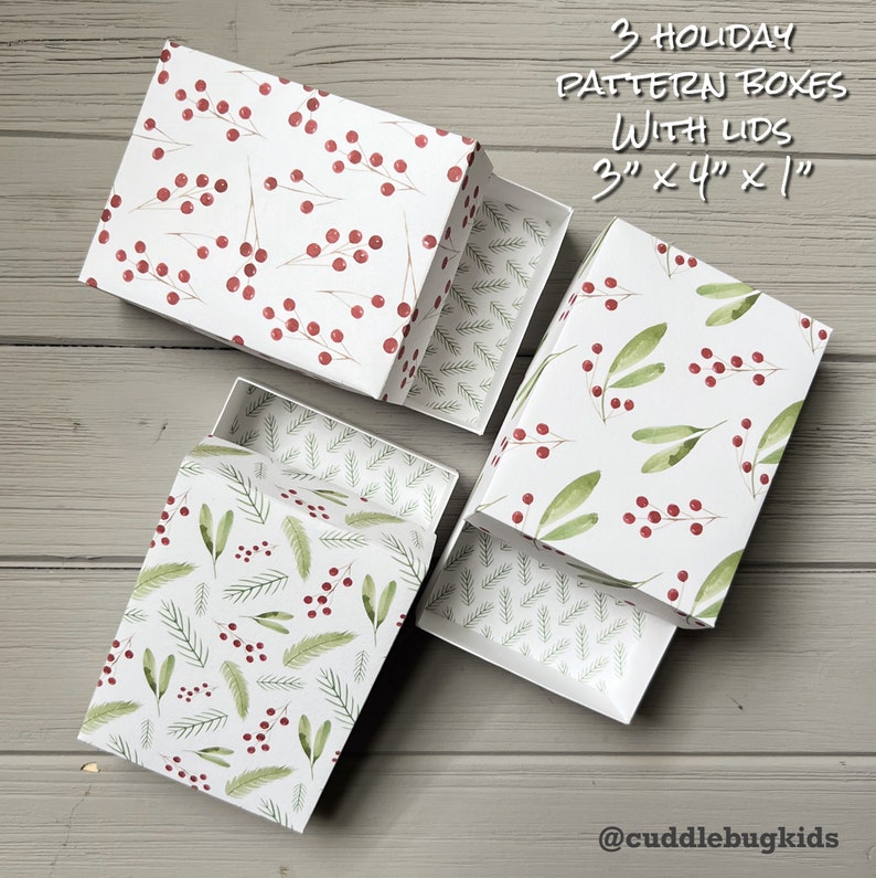 Christmas Holiday Box Template 3 Printable Patterns Box - Etsy UK