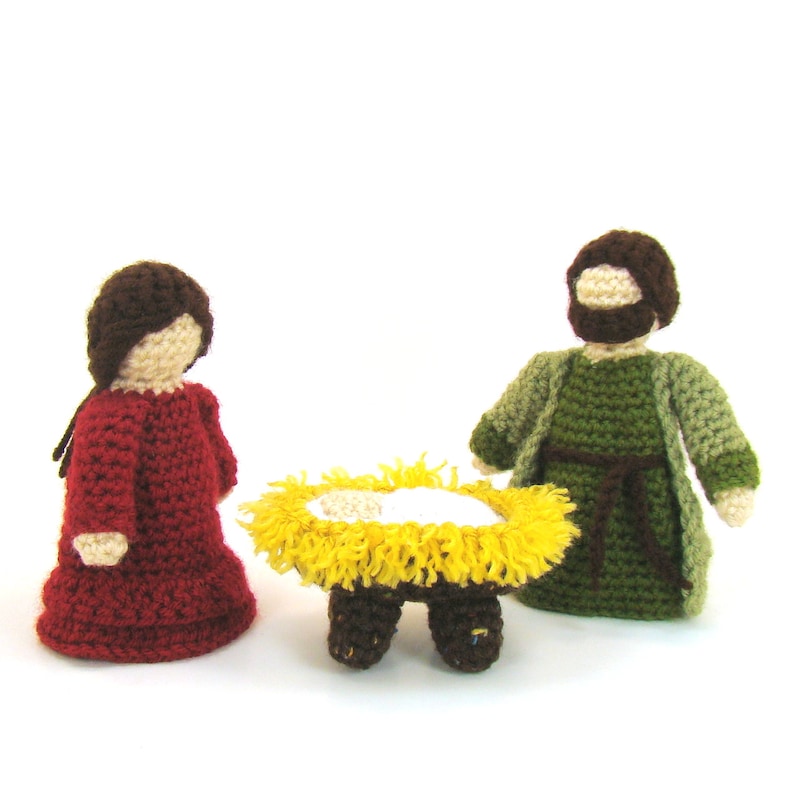 Nativity Crochet Pattern - Baby Jesus, Manger, Mary and Joseph ...