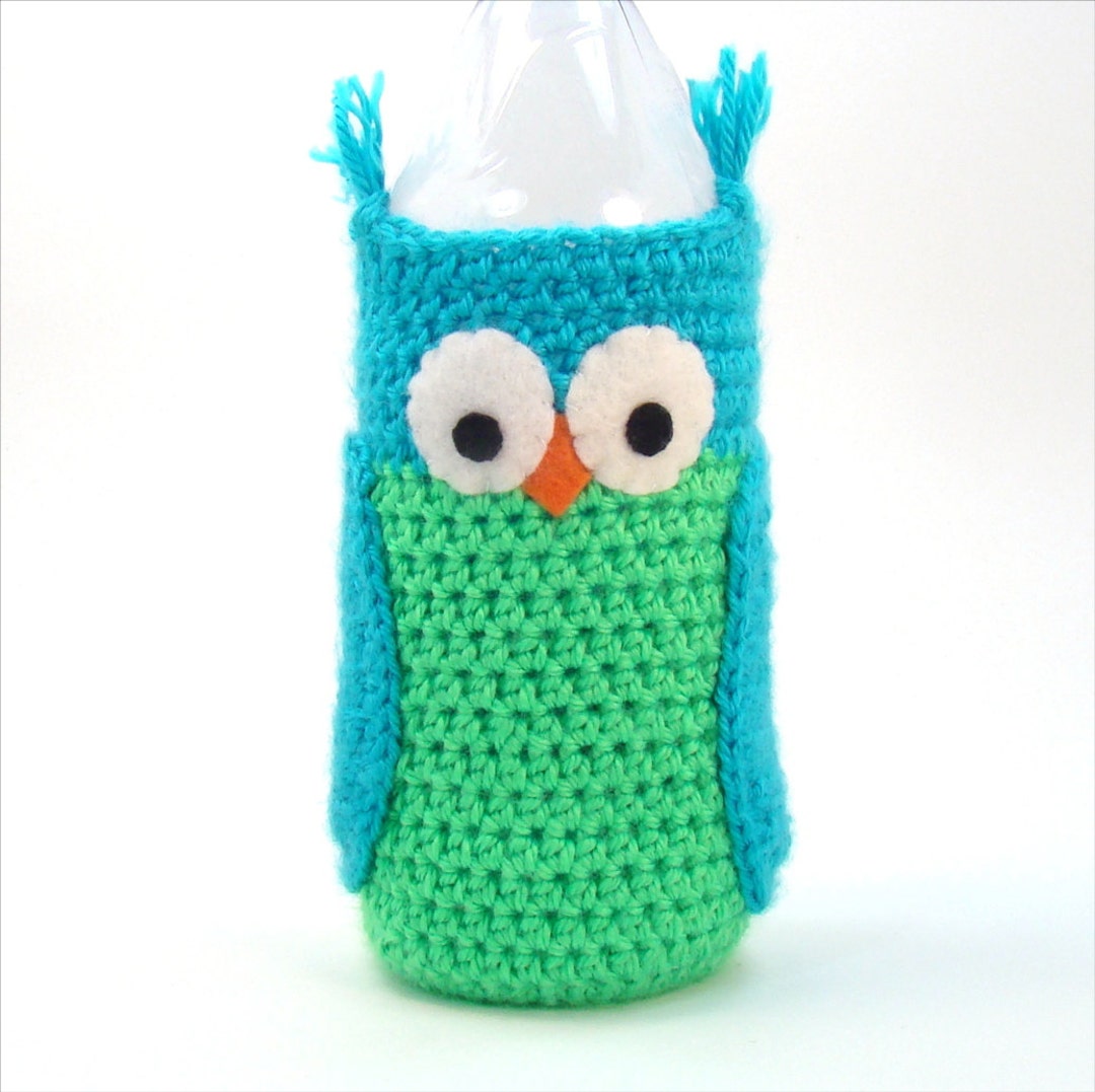 Owl Water Bottle Sleeve Crochet Pattern - Crochet Water Cozy - Summer ...