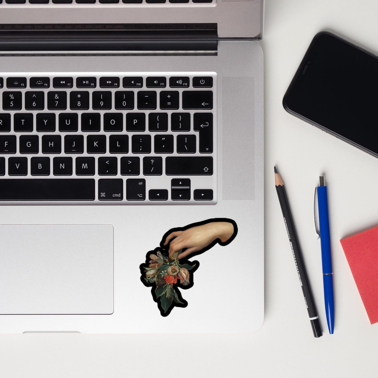 Renaissance Hand With Flowers Sticker, Classic Art Sticker - Etsy