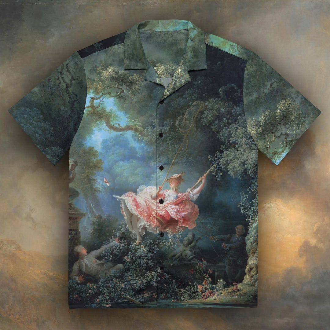Unisex Fragonard - the Swing Button up Shirt, Rococo Aesthetic Button ...