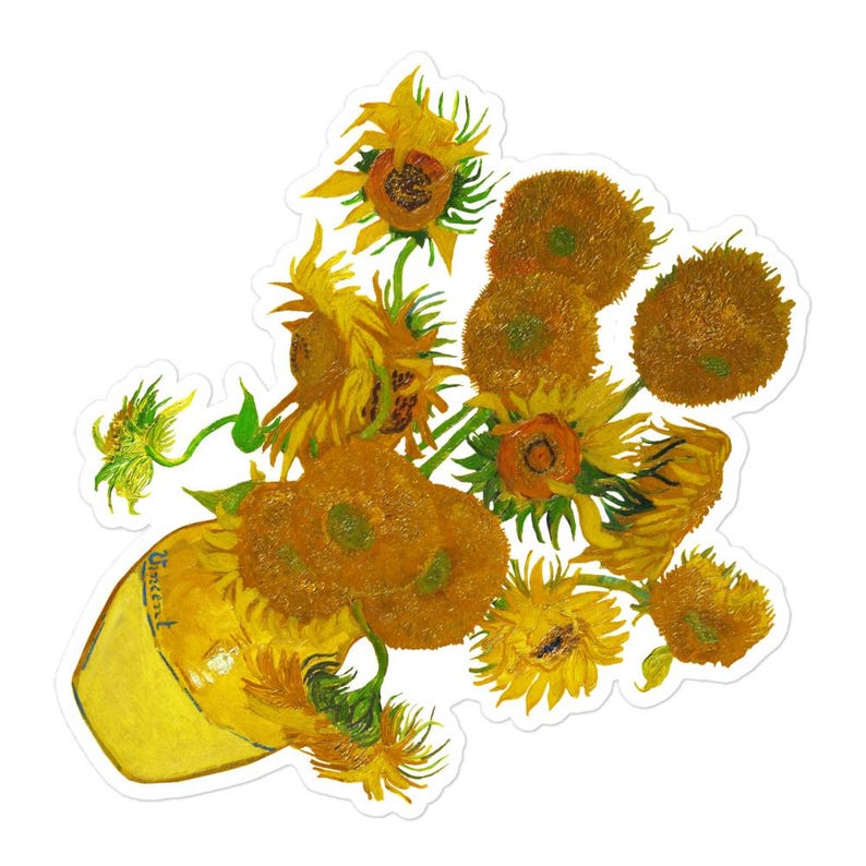 Vincent Van Gogh - Sunflowers Sticker, Art Sticker - Etsy