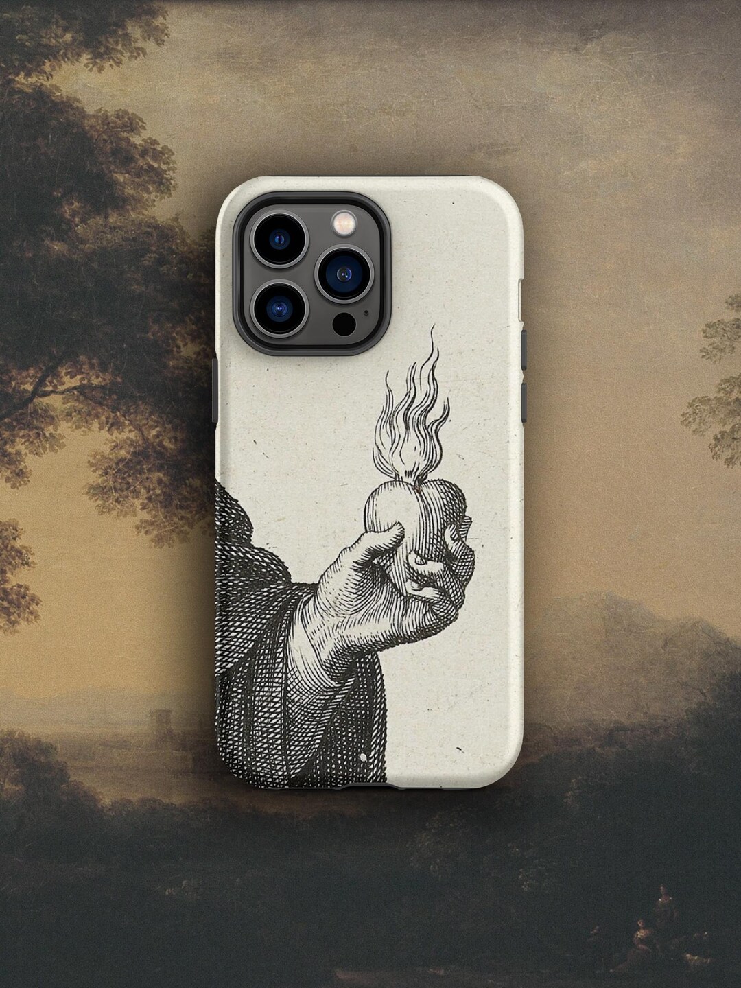 Heart in Flame iPhone Case, Esoteric Art Tough Case for Iphone, Magsafe ...