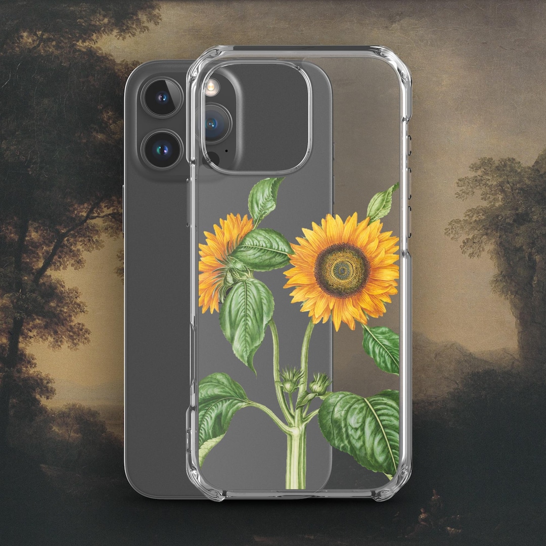 Vintage Sunflower iPhone Case, Aesthetic Floral Clear Case for Iphone ...