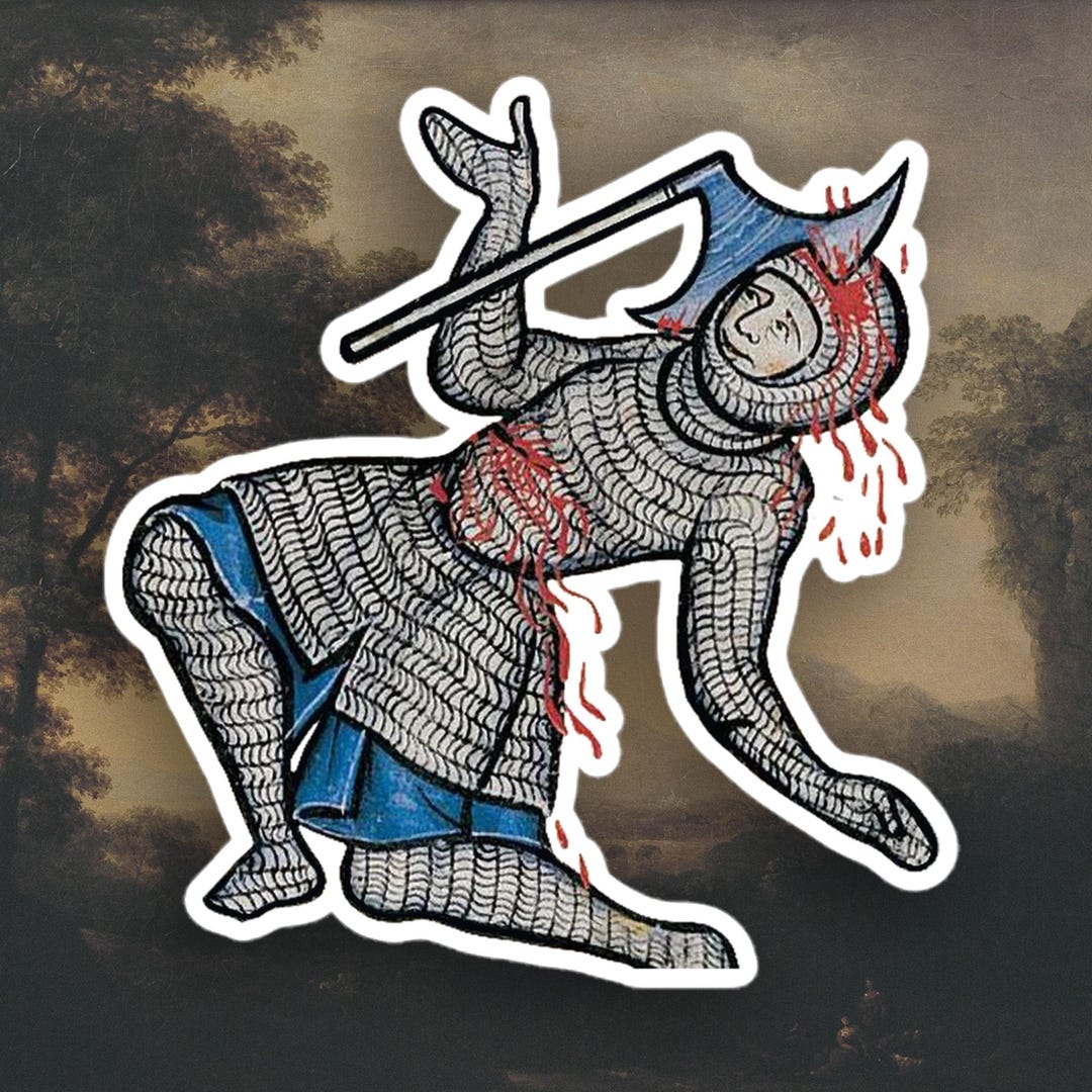 Weird Medieval Knight Stickers, Medieval Marginalia Sticker - Etsy