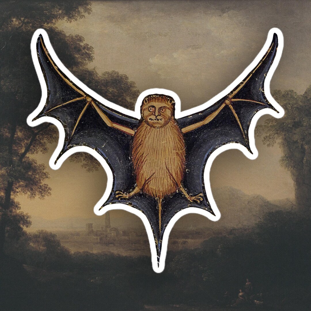 Medieval Bat Sticker, Medieval Art Sticker - Etsy