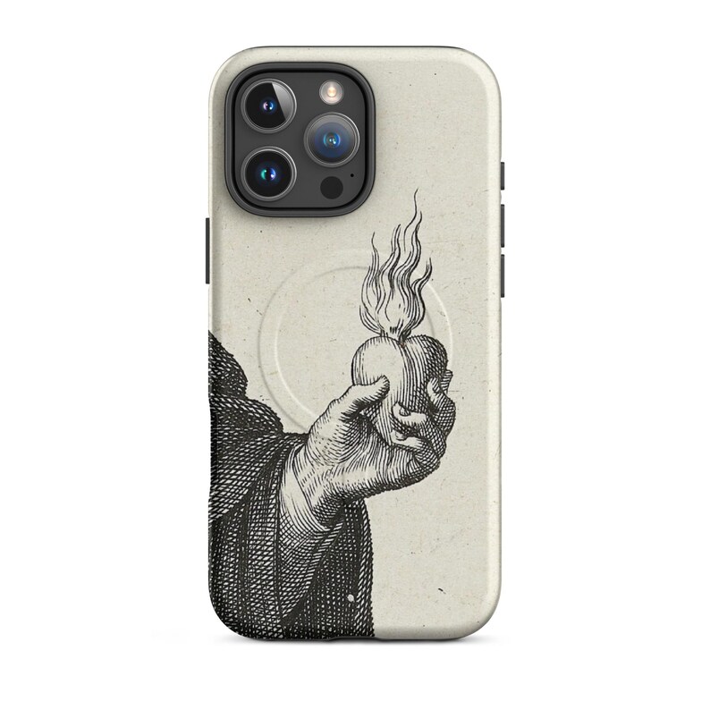 Heart in Flame iPhone Case, Esoteric Art Tough Case for Iphone, Magsafe ...