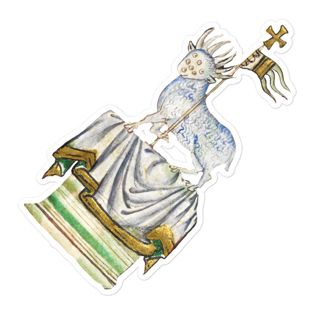 Medieval Apocalyptic Lamb Sticker, Medieval Art Sticker - Etsy