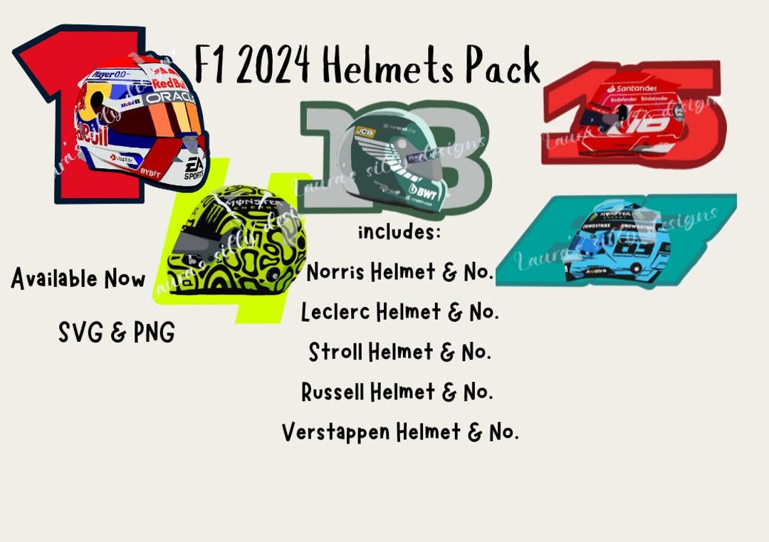 F1 2024 Helmets and Driver Numbers - Etsy