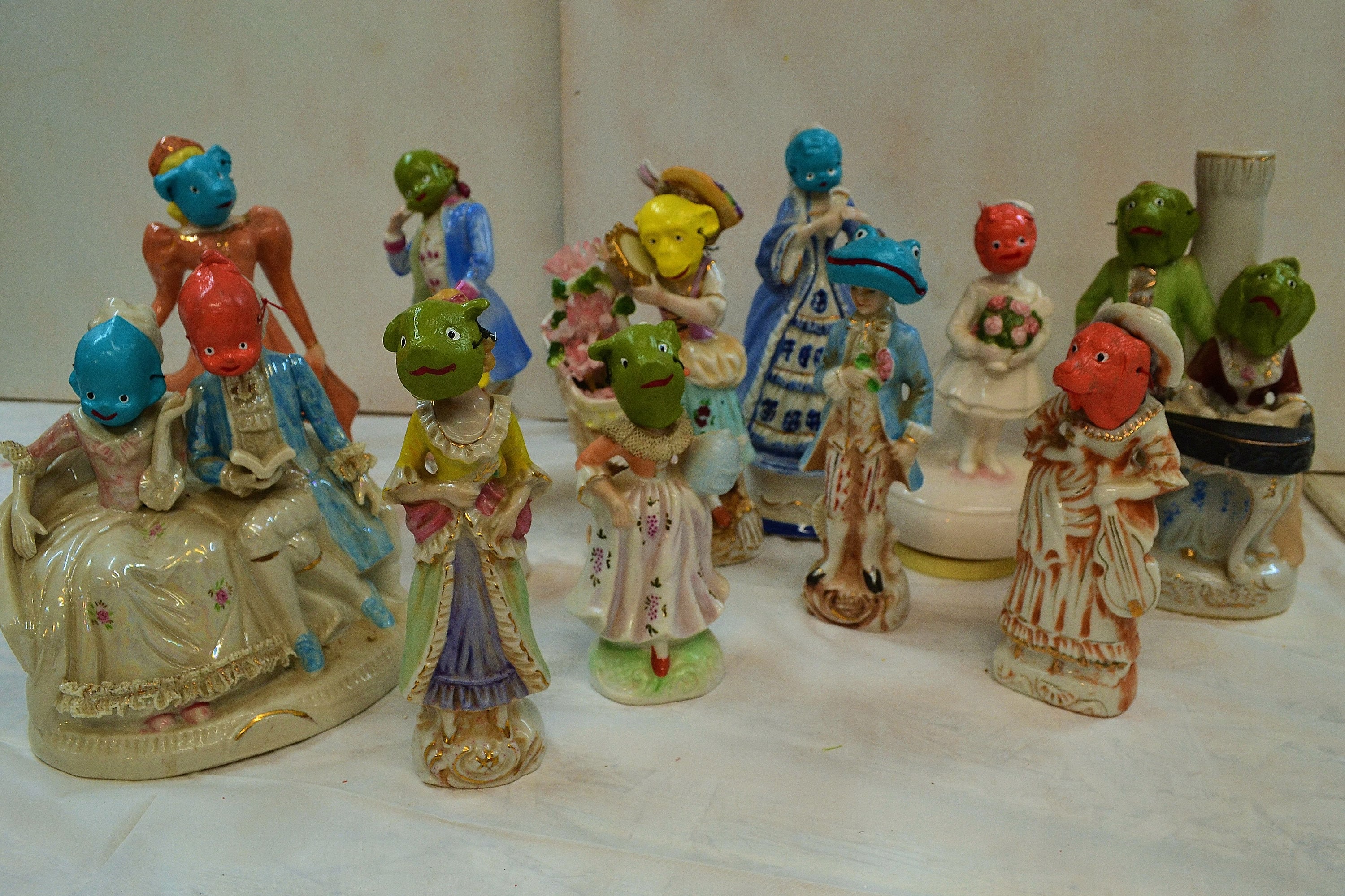 Vintage Porcelain Doll Head Vase for Dry Flowers, Air Plants or Fake ...