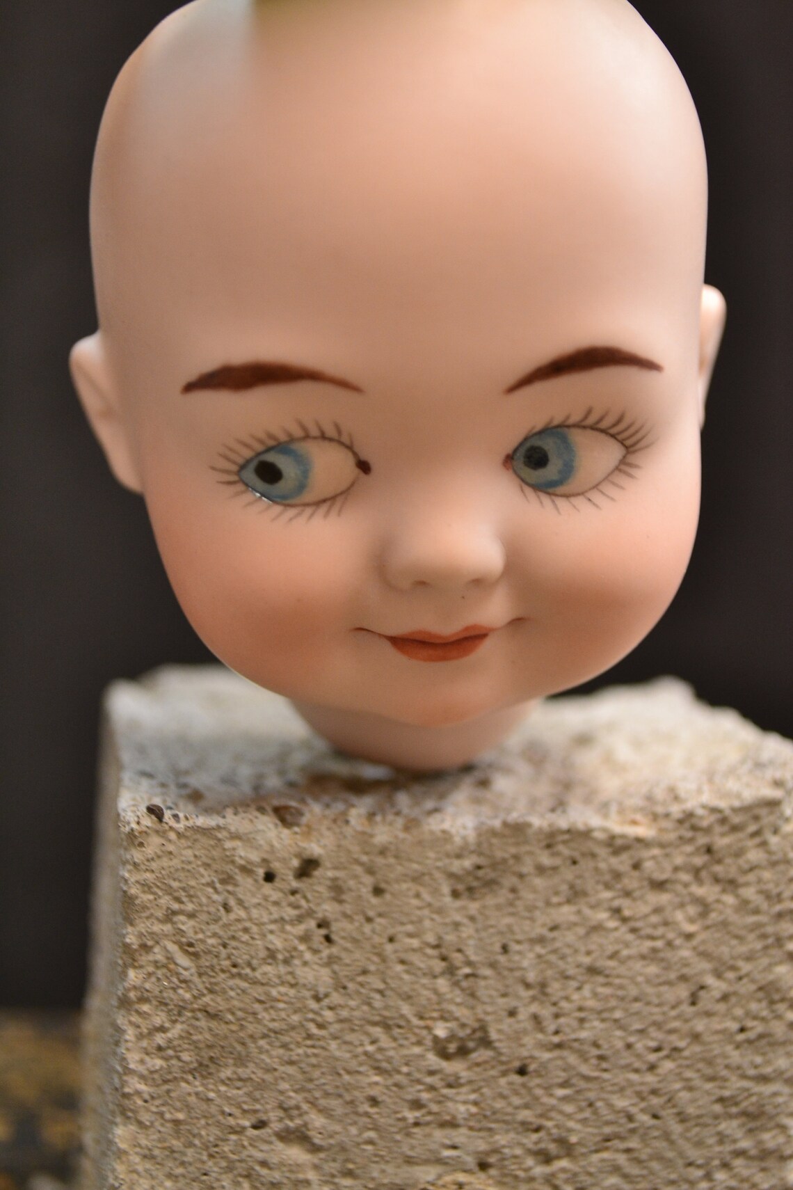 Vintage Porcelain Doll Head Vase for Dry Flowers, Air Plants or Fake ...