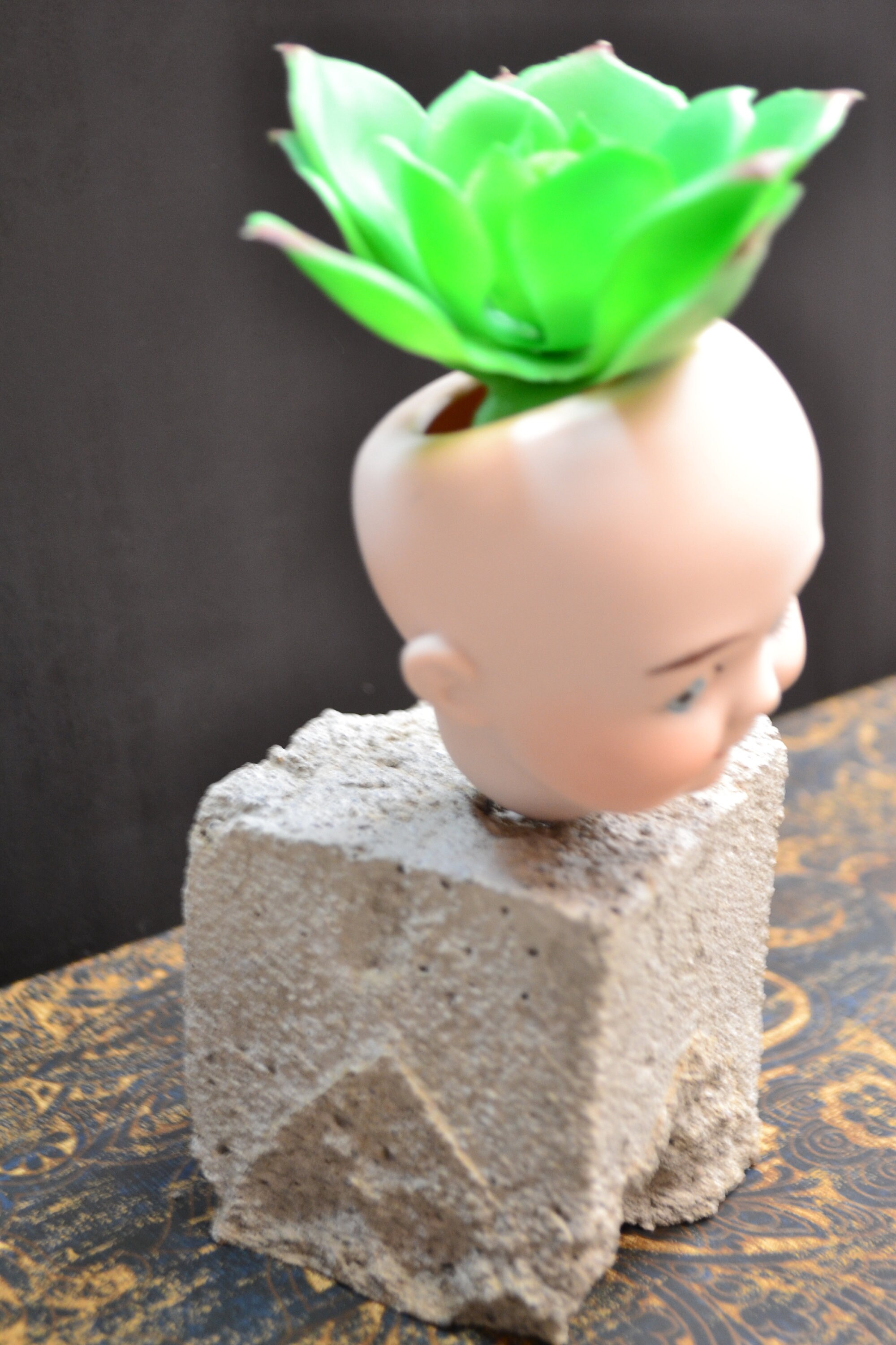 Vintage Porcelain Doll Head Vase for Dry Flowers, Air Plants or Fake ...