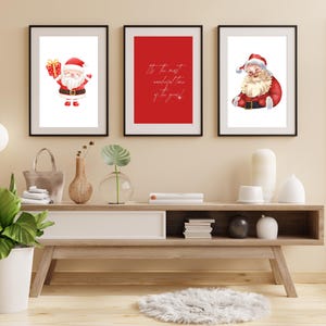 Christmas Gallery Set of 04, Wall Decor, Holiday Wall Print, Digital ...