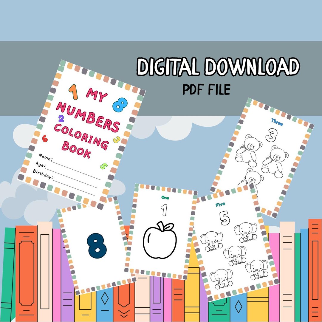 My Numbers Coloring Book - Etsy