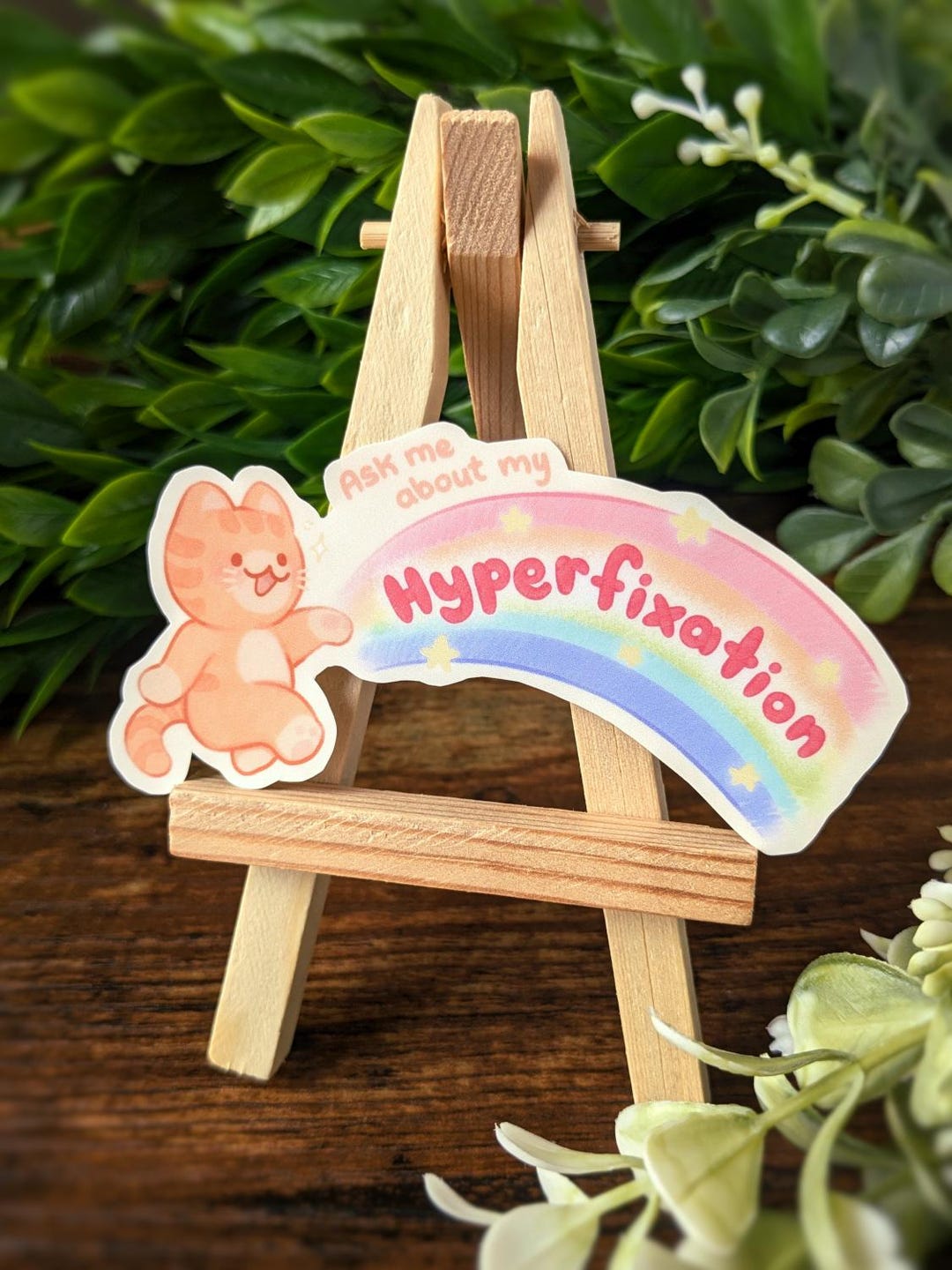 Ask Me About My Hyperfixation Sticker - Cute Cat Art - Etsy