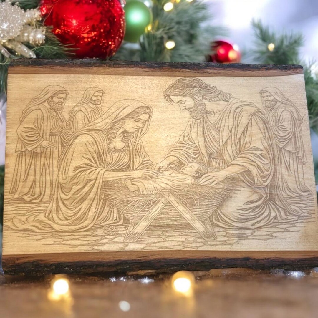 Fully Laser Engraved Wood Nativity Scene - Etsy