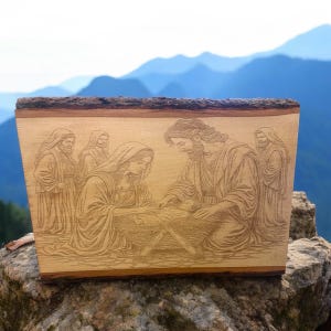 Fully Laser Engraved Wood Nativity Scene - Etsy