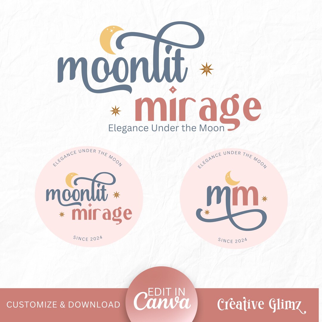 Retro Moon & Stars Boho Logo Canva Template, Neutral Boho DIY Boutique ... Retro Moon & Stars Boho Logo Canva Template, Neutral Boho DIY Boutique ...