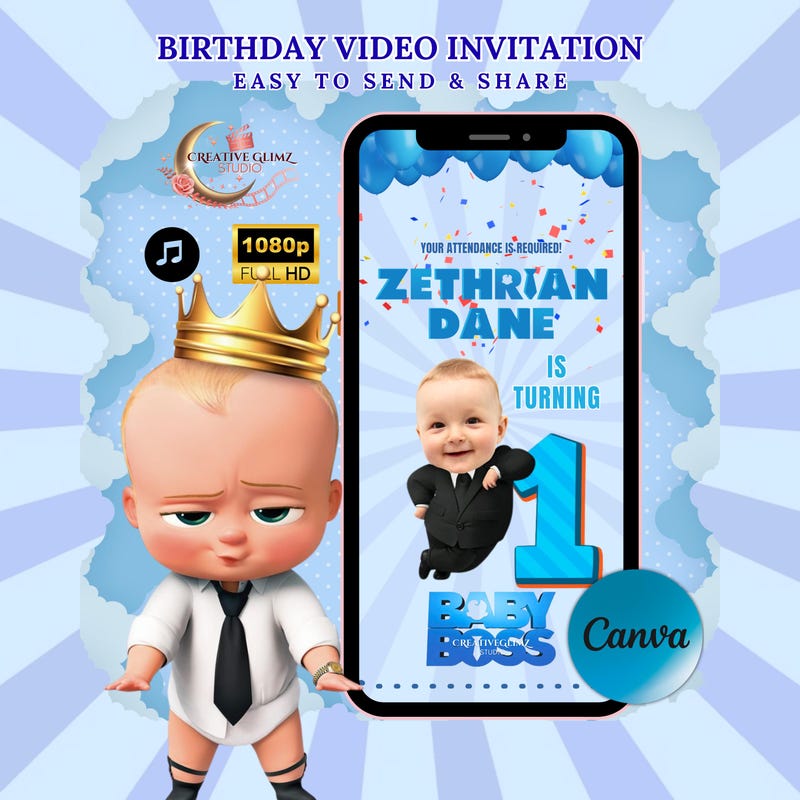 Boss Baby Invitation - Etsy