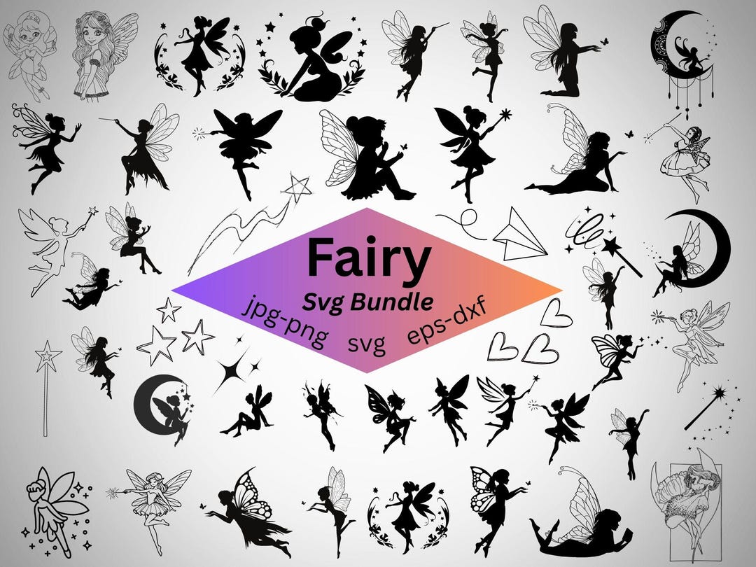 Fairy Svg Bundle, Magic Svg, Fairies Svg Fairy Vector, Fairy Cricut ...