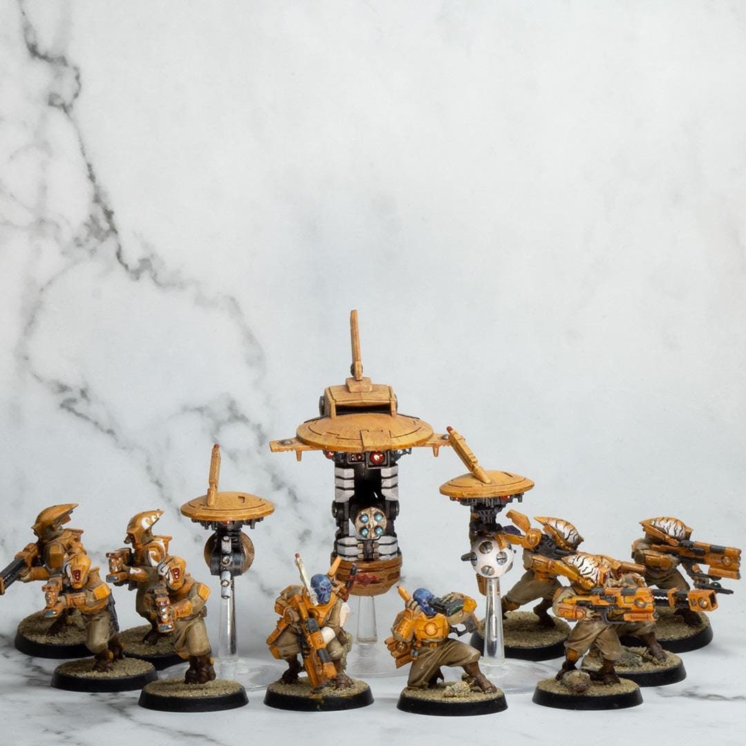 Warhammer 40k: Tau Empire Pathfinder Squad - 13 Hand Painted Miniatures ...