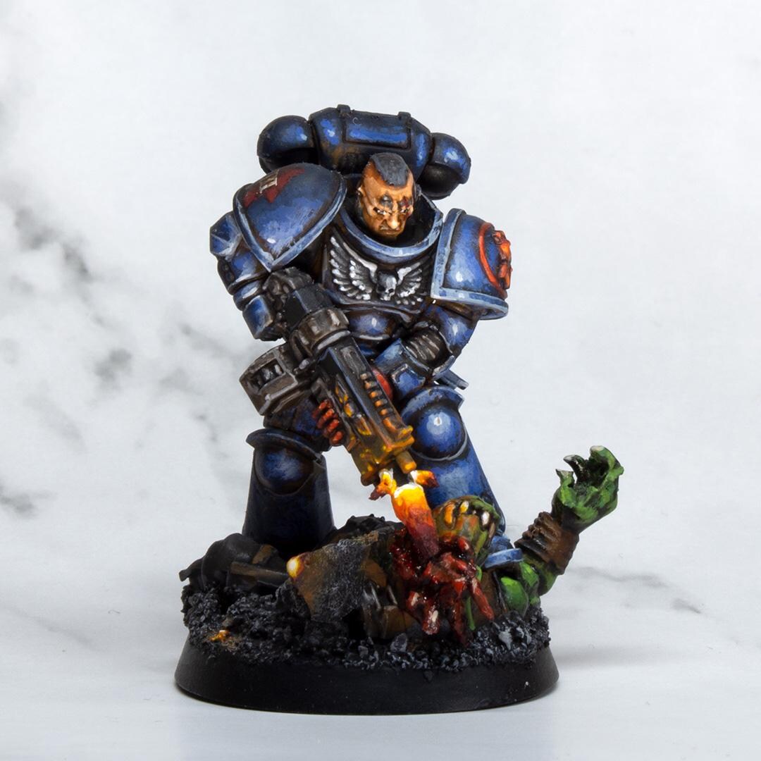 Warhammer 40k: Space Marine Crimson Fist - Single Hand Painted Grimdark ...