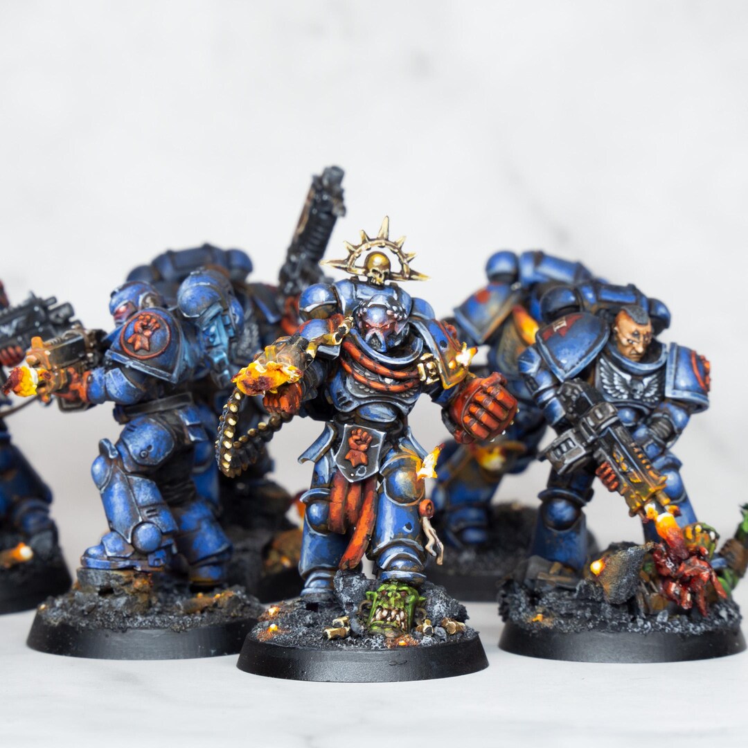 Warhammer 40k: Space Marine Crimson Fists Kill Team 6 Hand Painted ...