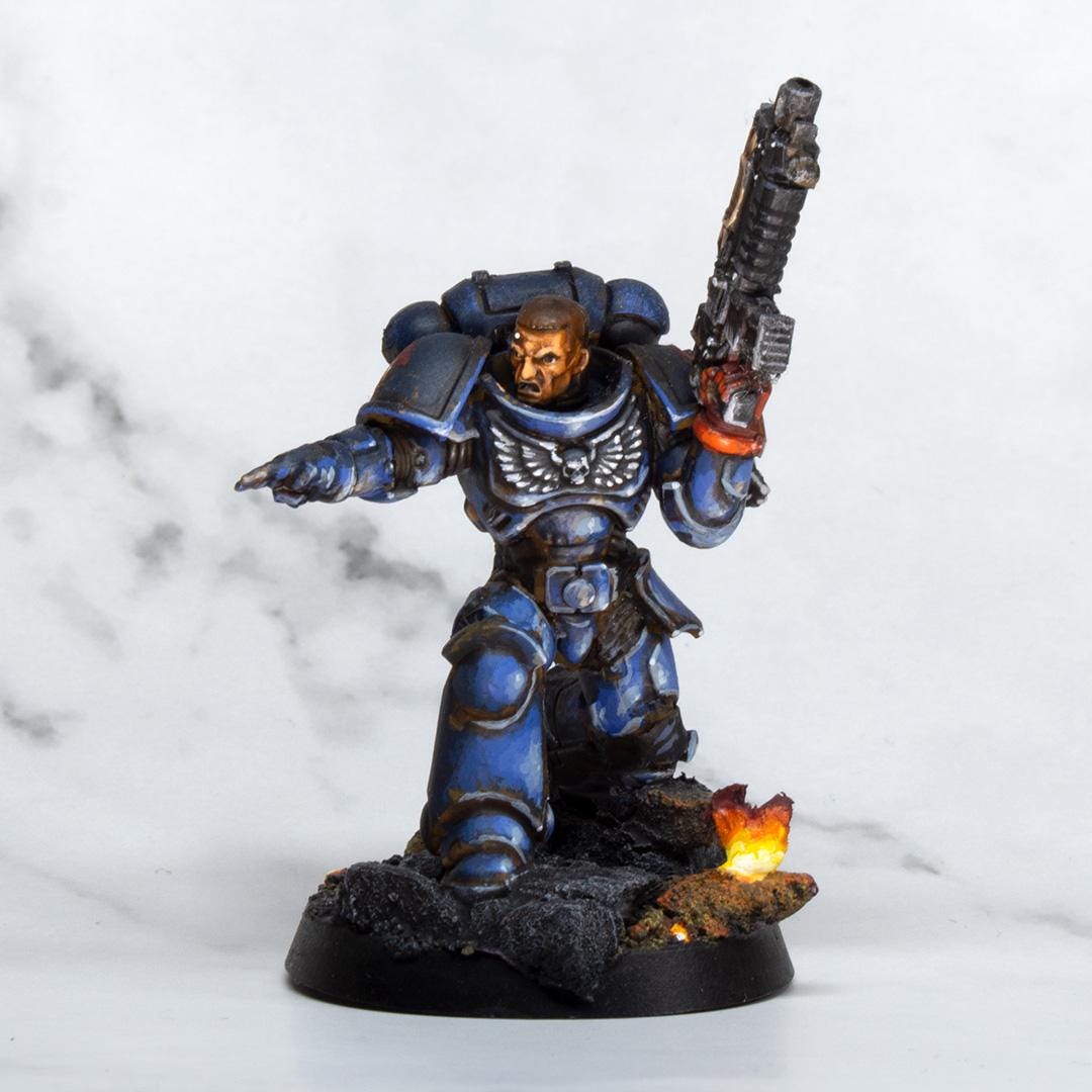 Warhammer 40k: Space Marine Crimson Fist - Single Hand Painted Grimdark ...