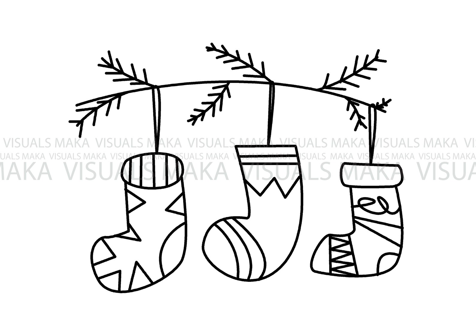Three Christmas Socks Svg, Christmas Stockings SVG, Christmas Clipart ...