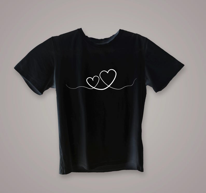 Hand Drawn Two Hearts SVG File for Cutting and Printing, Instant ...