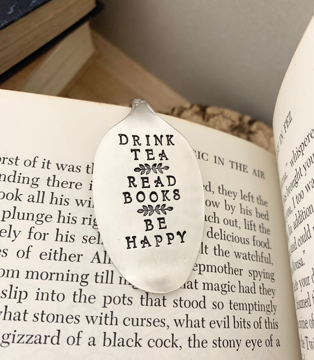 Recycled Vintage Silver Plate Spoon Bookmark. Drink Tea Read Books Be ...