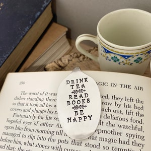Recycled Vintage Silver Plate Spoon Bookmark. Drink Tea Read Books Be ...