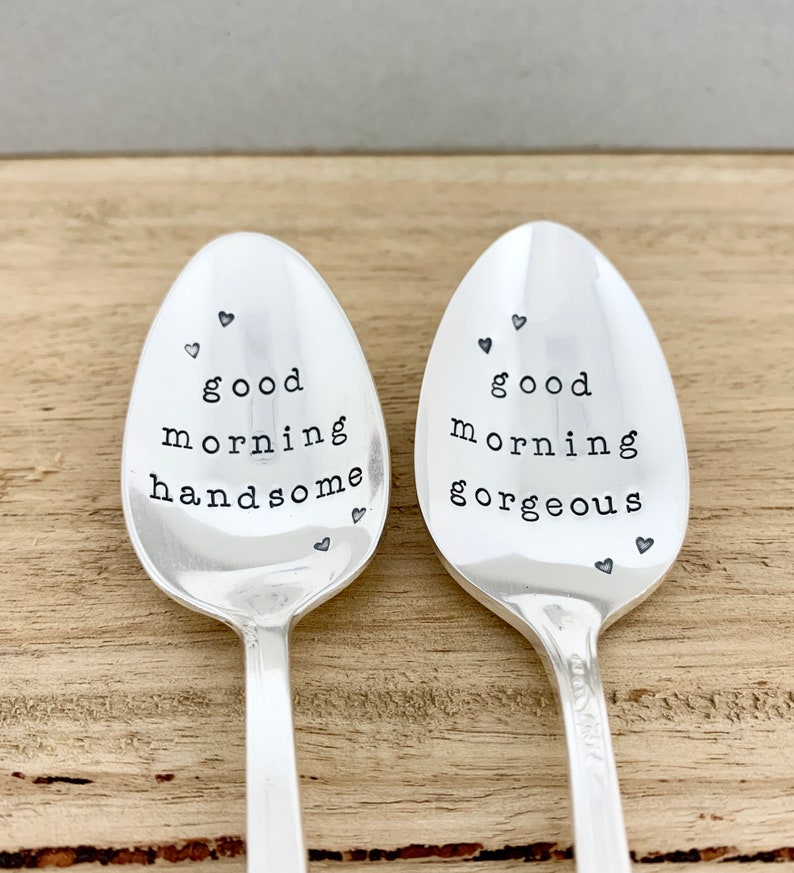 Good Morning Handsome -stamped Vintage Silver Plate Spoon. Personalised ...