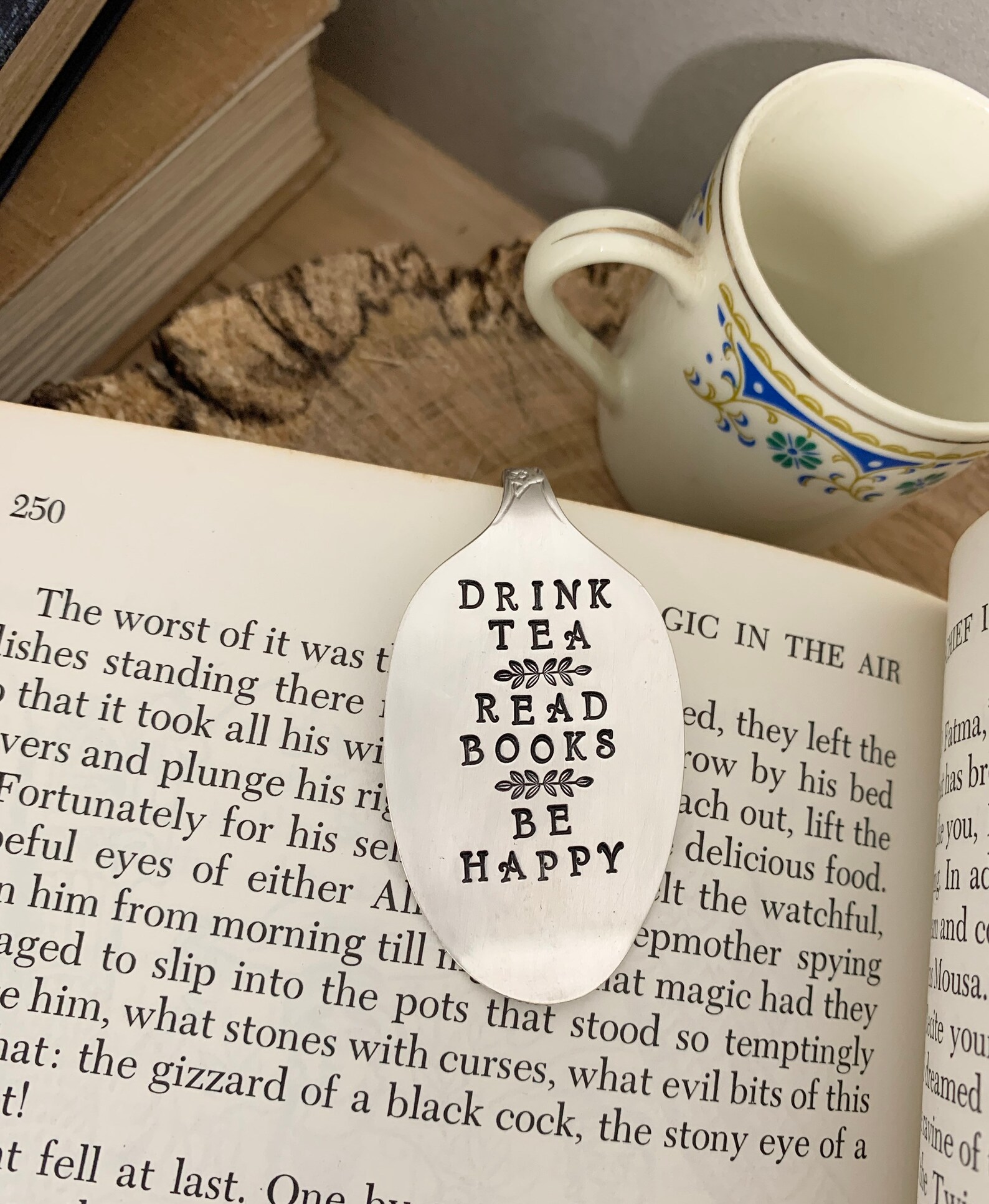 Recycled Vintage Silver Plate Spoon Bookmark. Drink Tea Read Books Be ...