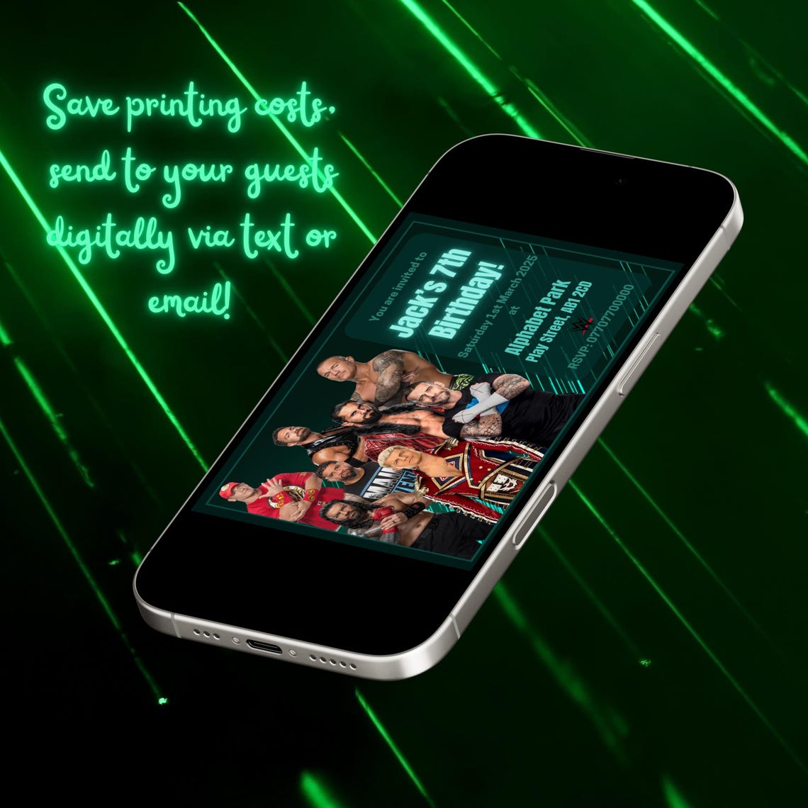 Wrestling Birthday Invitation - Superstar Birthday - Digital Fully ...