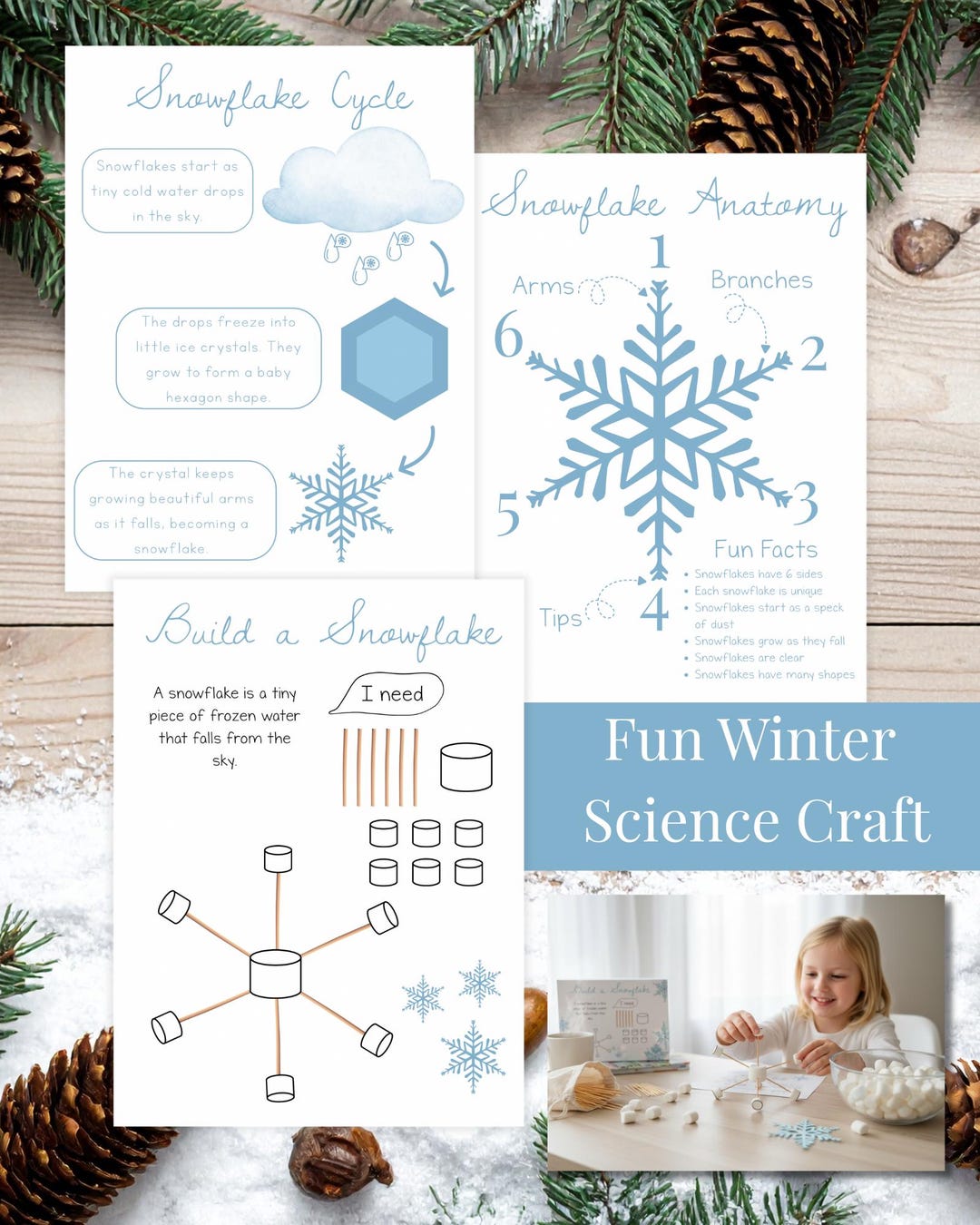 Winter Snowflake Learning Pack | Preschool Snowflake Posters + STEM ...
