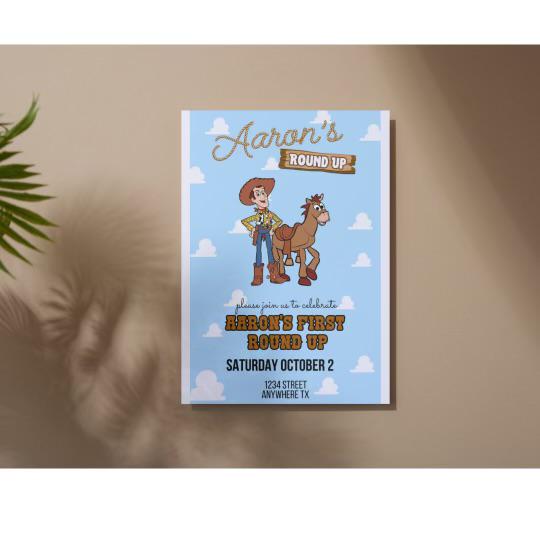 Toy Story Digital Invitation, Toy Story Birthday Party, Round Up,kids ...