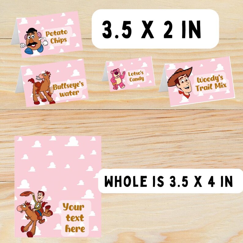Editable and Printable Toy Story Pink Food Labels Template, Toy Story ...