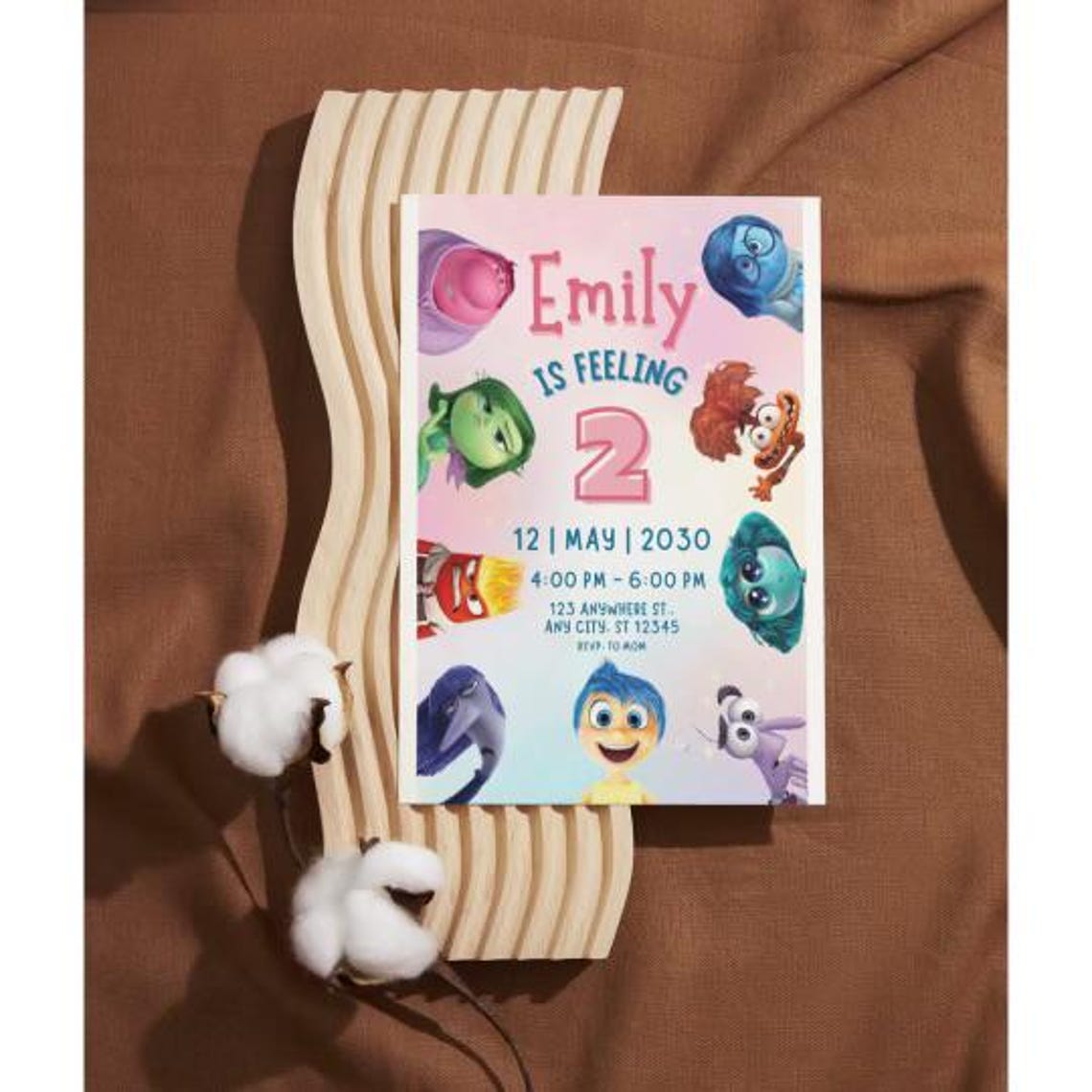 Inside Out Digital Invitation, Joy Party, Girl Story,kids Birthday ...