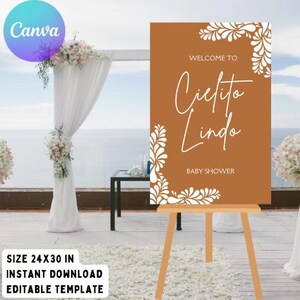 Cielito Lindo Digital Welcome Poster Canva Mexican White Talavera - Etsy