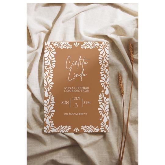 Cielito Lindo Digital Invite Canva Mexican White Talavera - Etsy