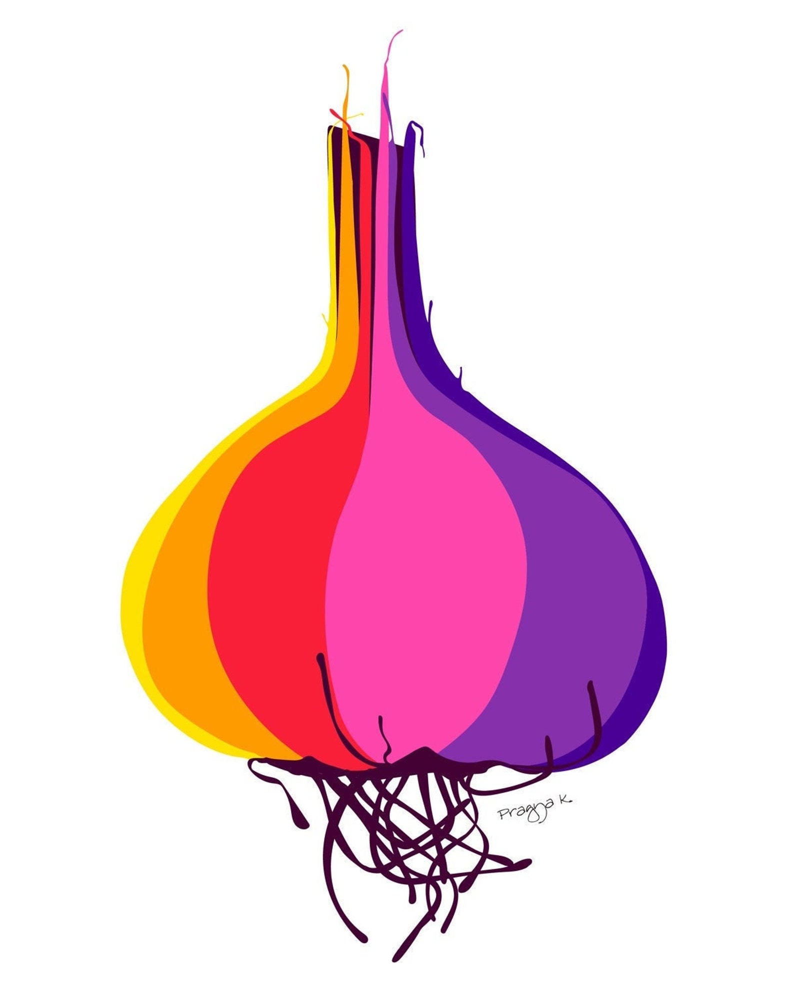 Garlic Art Print Kitchen Art, Dining Room Wall Art Print Food Poster ...